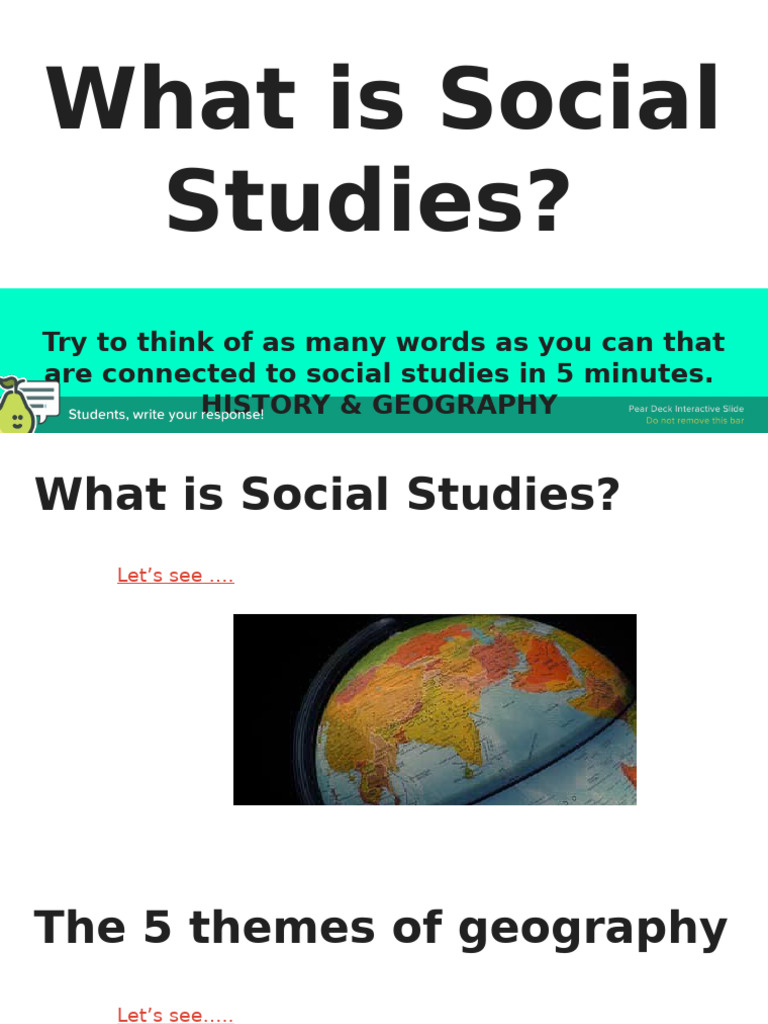 What Is Social Studies - Lesson 1 | PDF