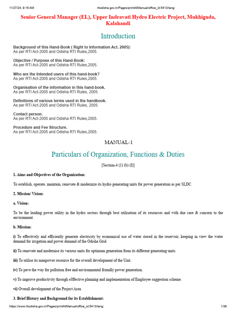 Upper Indravati Hydro Project Handbook | PDF | Hydroelectricity