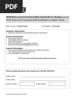 ESOL Level 1 Writing Sample Exam | PDF | English As A Second Or Foreign ...
