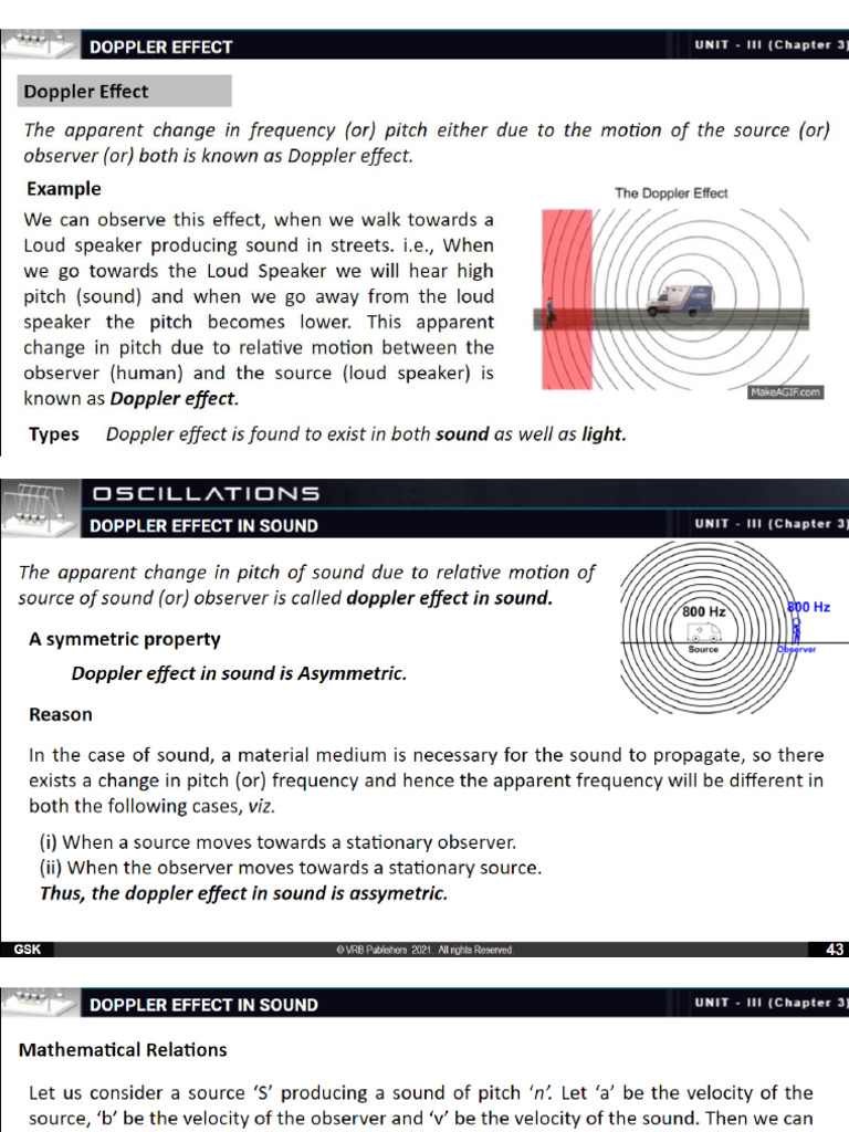 Unit III Doppler Effect | PDF