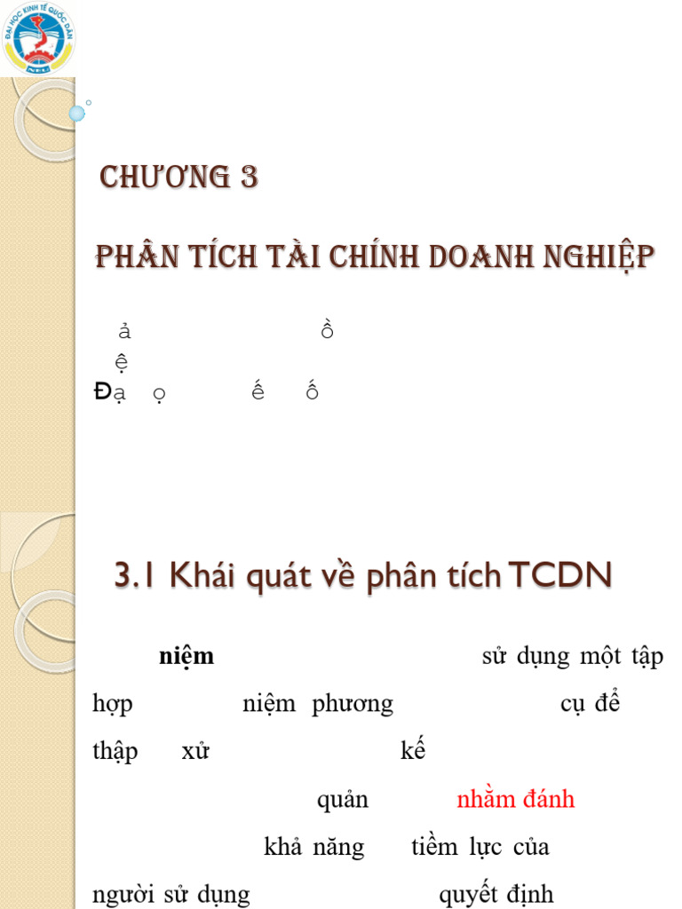 Handout - QTTC - Chuong 3 - Phan Tich TCDN - Update 7.2024 | PDF