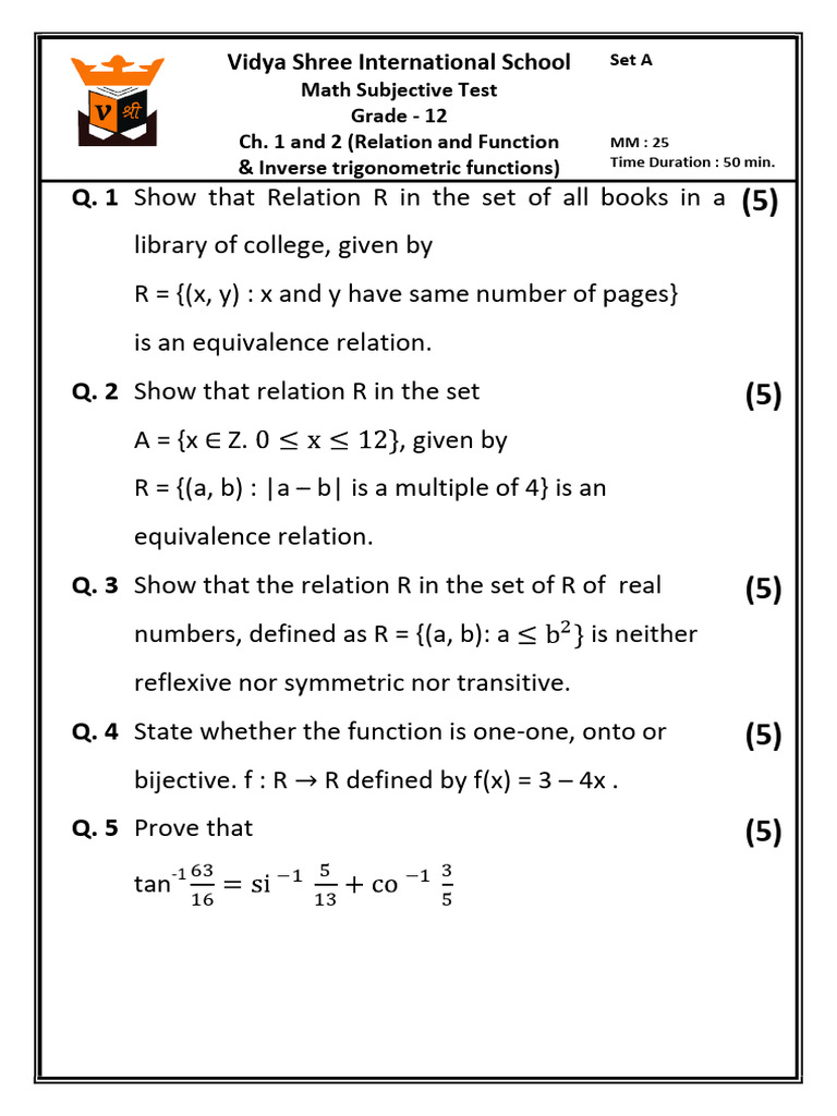 Grade 12 Math Ch. 1 - 2 ST | PDF | Function (Mathematics) | Geometry