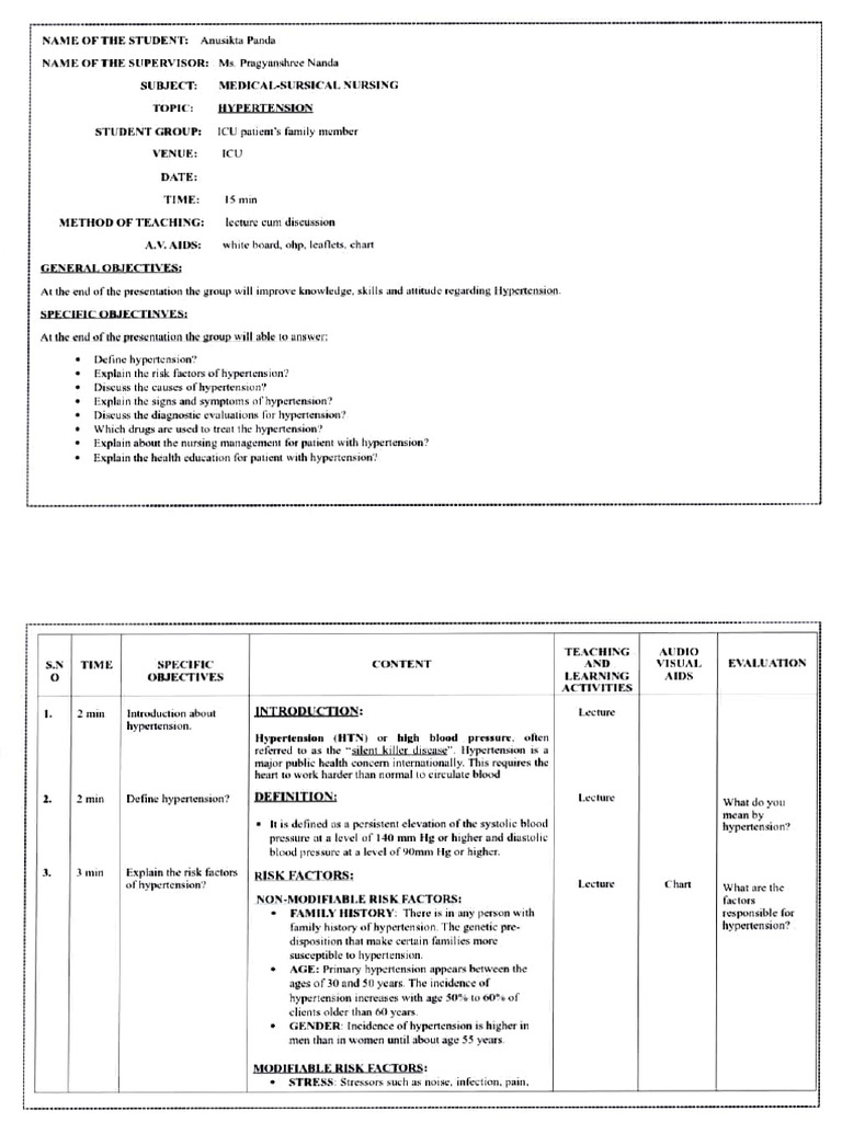 Health Talk Format | PDF | Hypertension | Salt