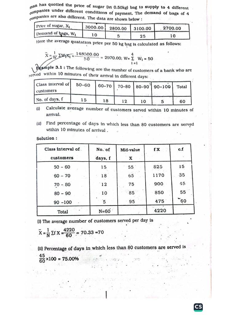 Arithmetic Mean Math | PDF