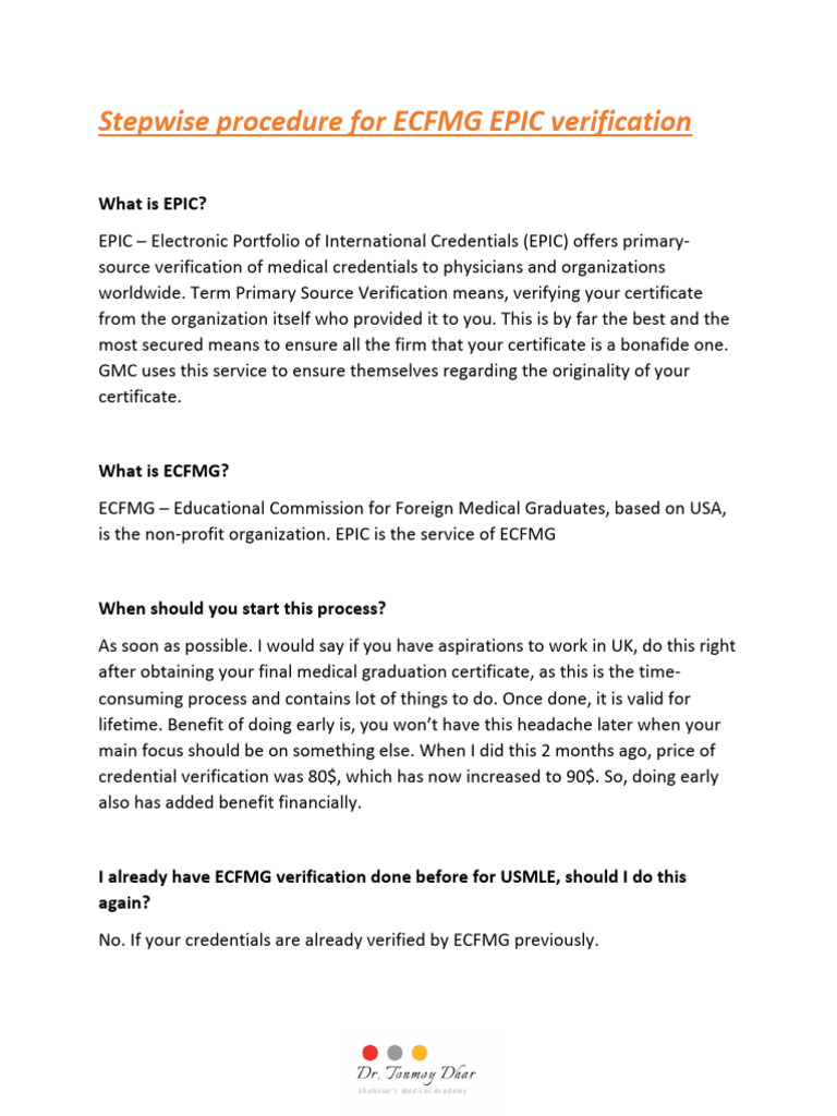 EPIC Verification Step by Step in Details With ScreenShots | PDF ...