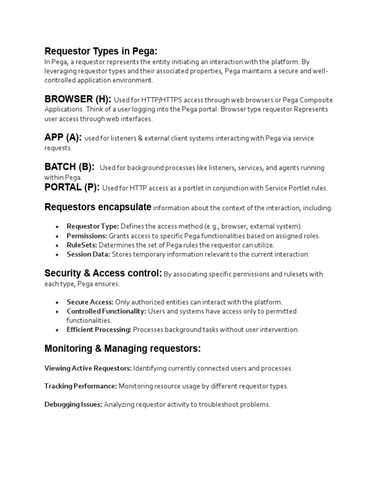 Requestor Types in Pega | PDF