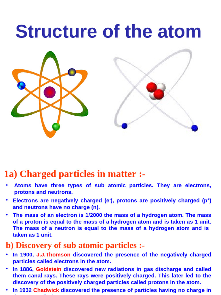 Atomic structure | PDF | Atoms | Atomic Nucleus
