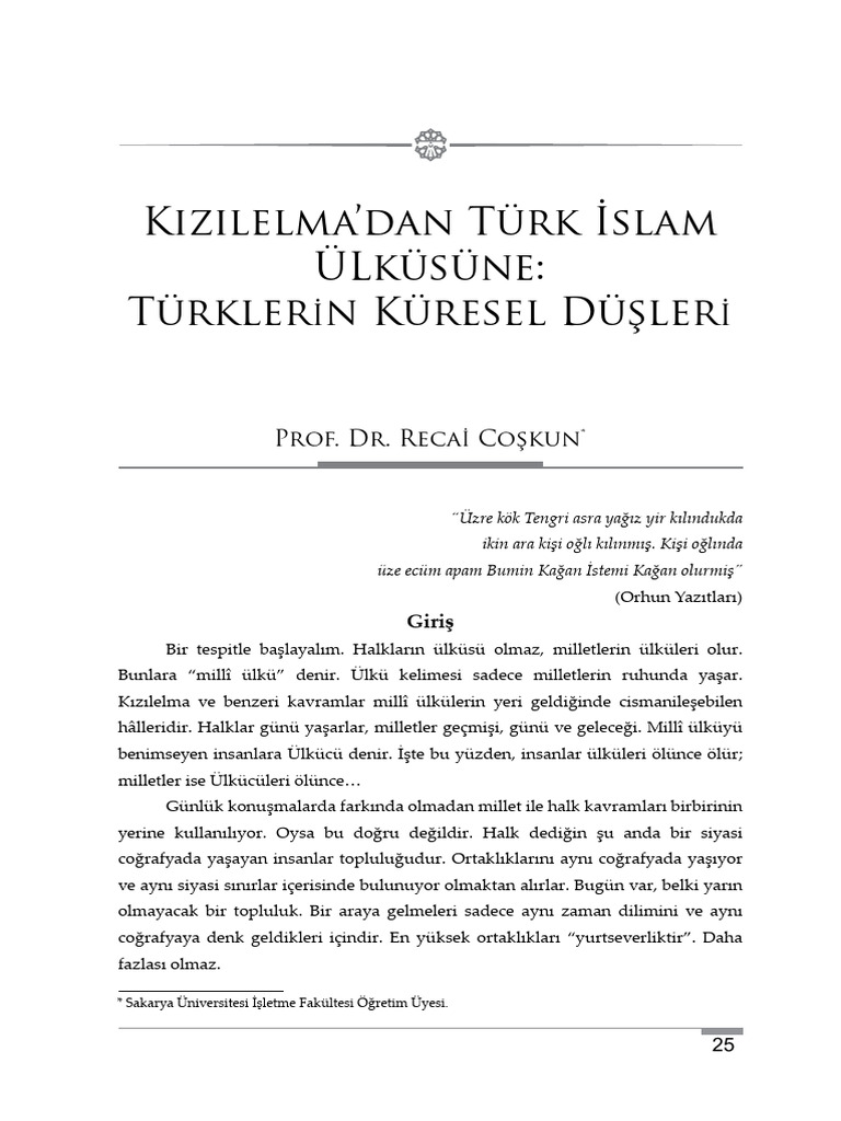 Kızıl Elma'dan Türk-İslam Ülküsüne - Recai Coşkun | PDF