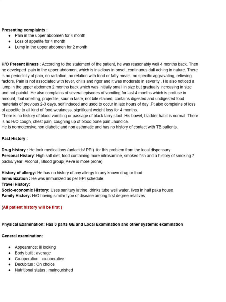 Ca Stomach Proforma | PDF | Biopsy | Medical Diagnosis