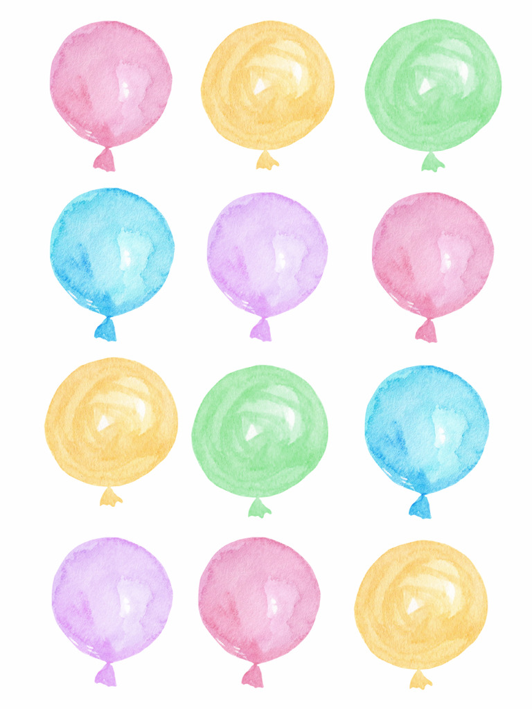 Pastel Balloon Cake Topper | PDF