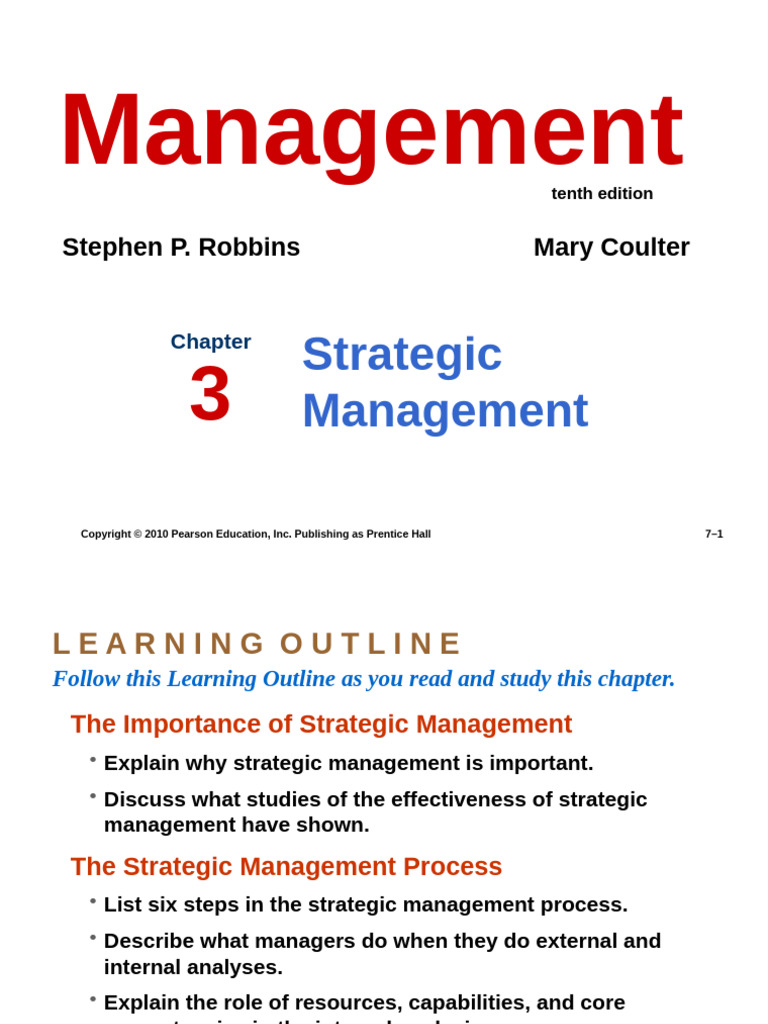 Chap 3 Strategic MGT Process, Strategic Analysis Tools Mission | PDF ...