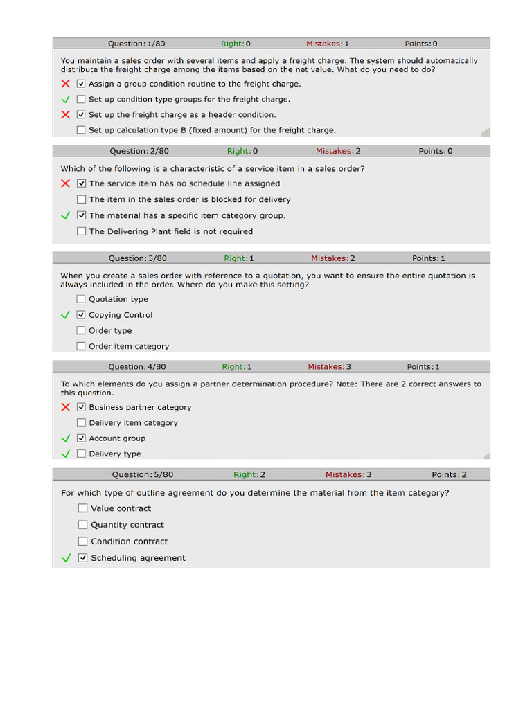 SAP SD Hana Sales - 2022 - Sample Questions - 4 | PDF