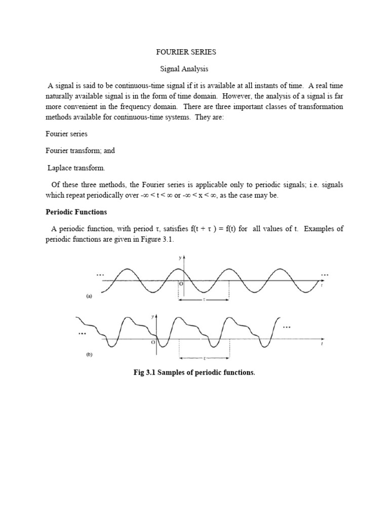 Fourier Series | PDF | Fourier Transform | Fourier Series Fourier Series | PDF | Fourier Transform | Fourier Series