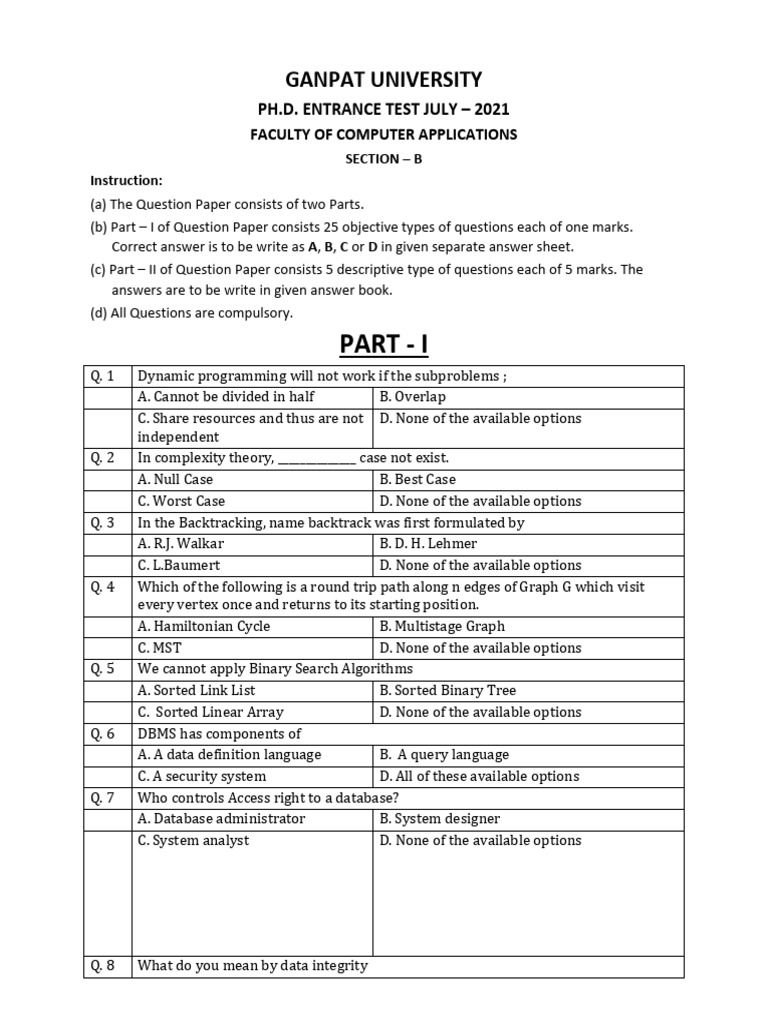 Computer Applications July 2021 | PDF | Computer Network | Databases