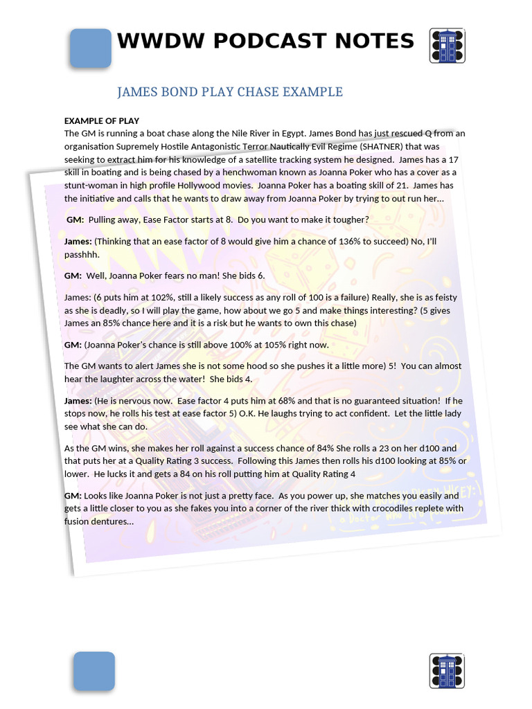 James Bond Play Chase Example | PDF