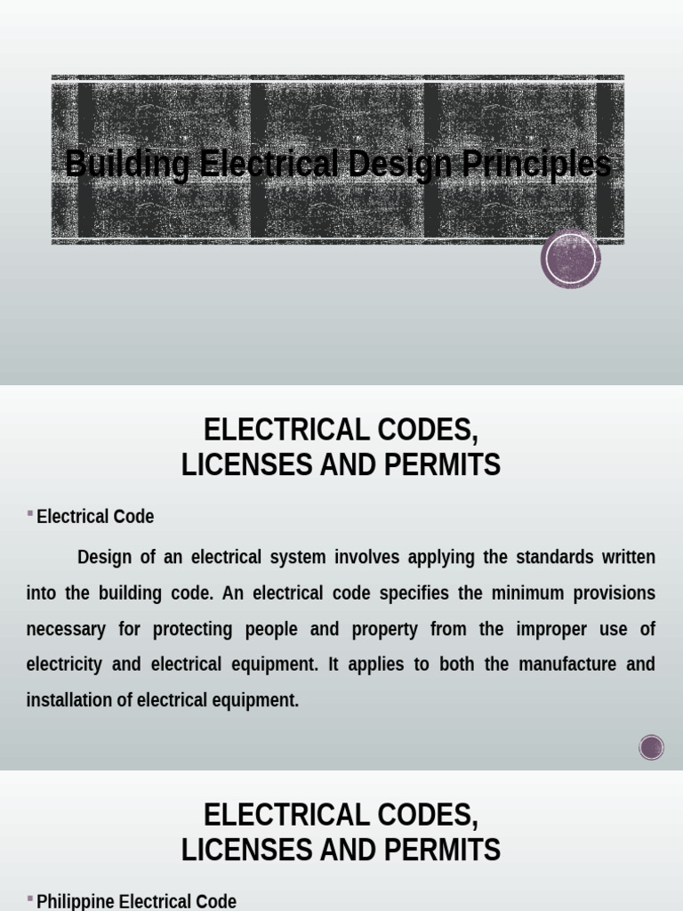 Building Electrical Design Principles | PDF | Electrical Wiring ...