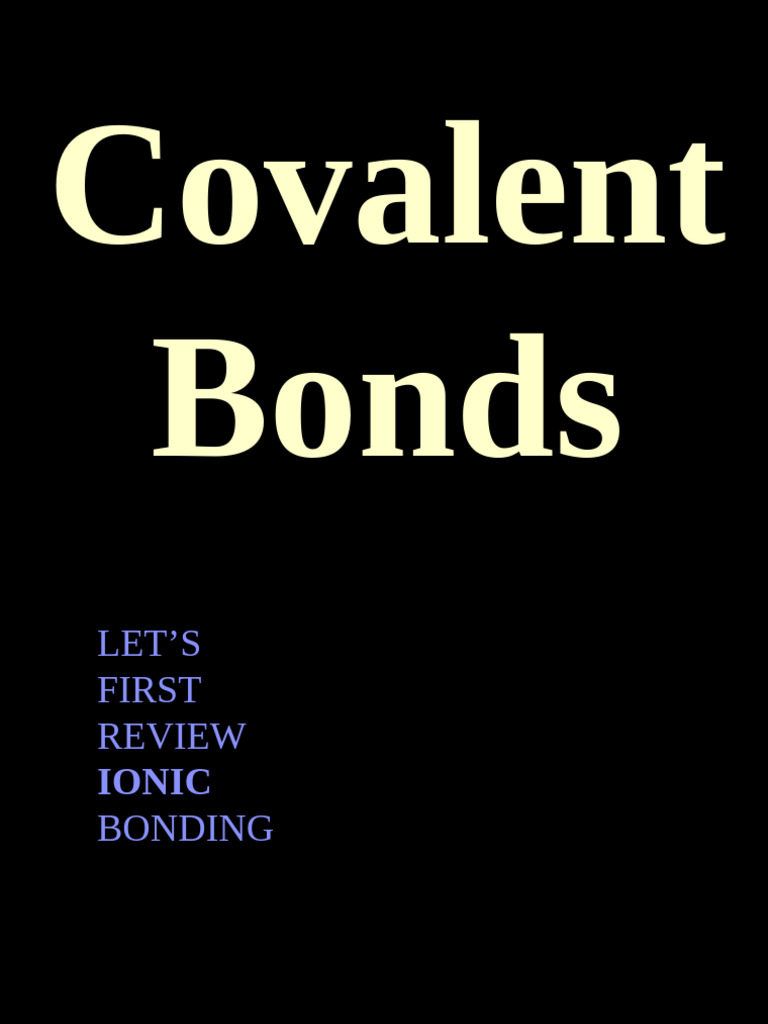 Covalent Bond | PDF | Chemical Bond | Covalent Bond