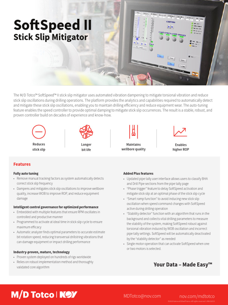 Softspeed II Stick Slip Mitigator Flyer | PDF