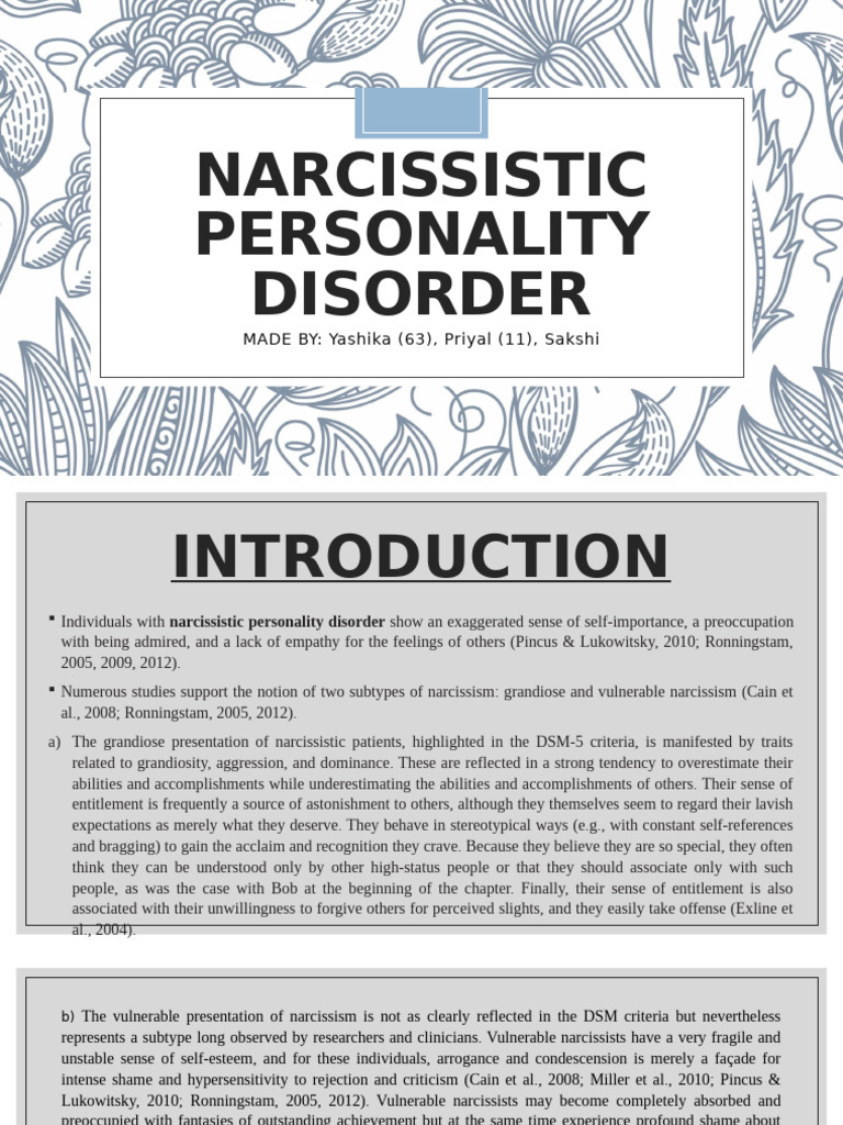 Understanding Narcissistic Personality Disorder | PDF | Mental Disorder ...