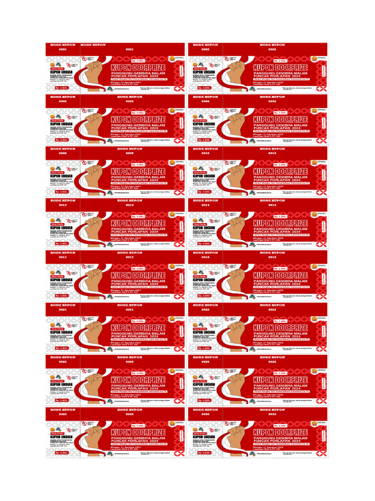 Kupon Doorprize Malam Puncak Porlapan 2024 | PDF