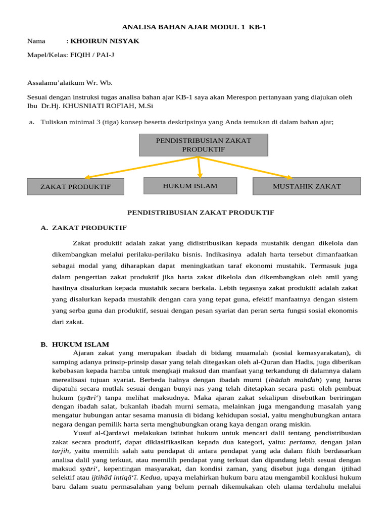 Analisa Bahan Ajar Modul 1 KB-1 | PDF