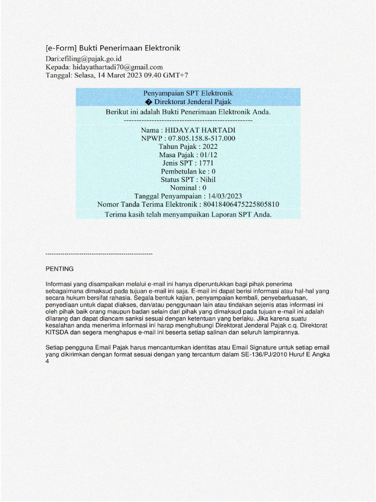 SPT Hidayat | PDF