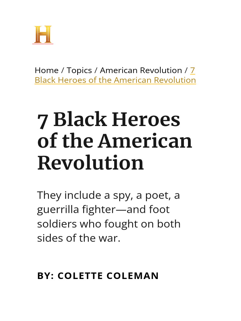 7 Black Heroes of The American Revolution - HISTORY | PDF | Slavery