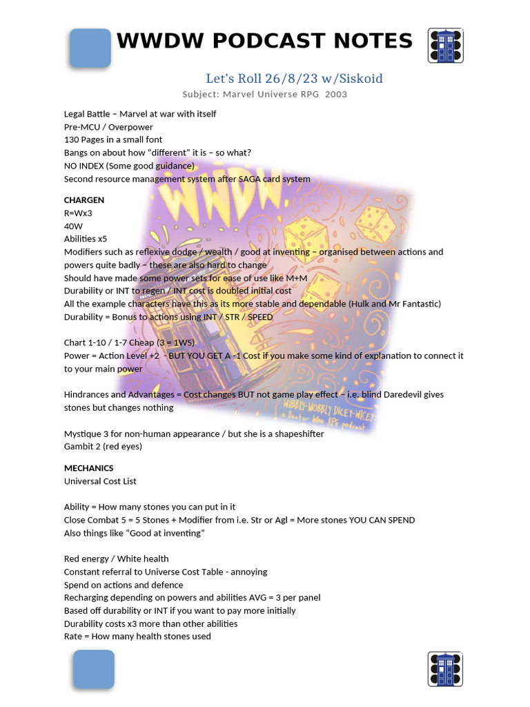 Lets Roll Marvel Universe 2003 RPG | PDF
