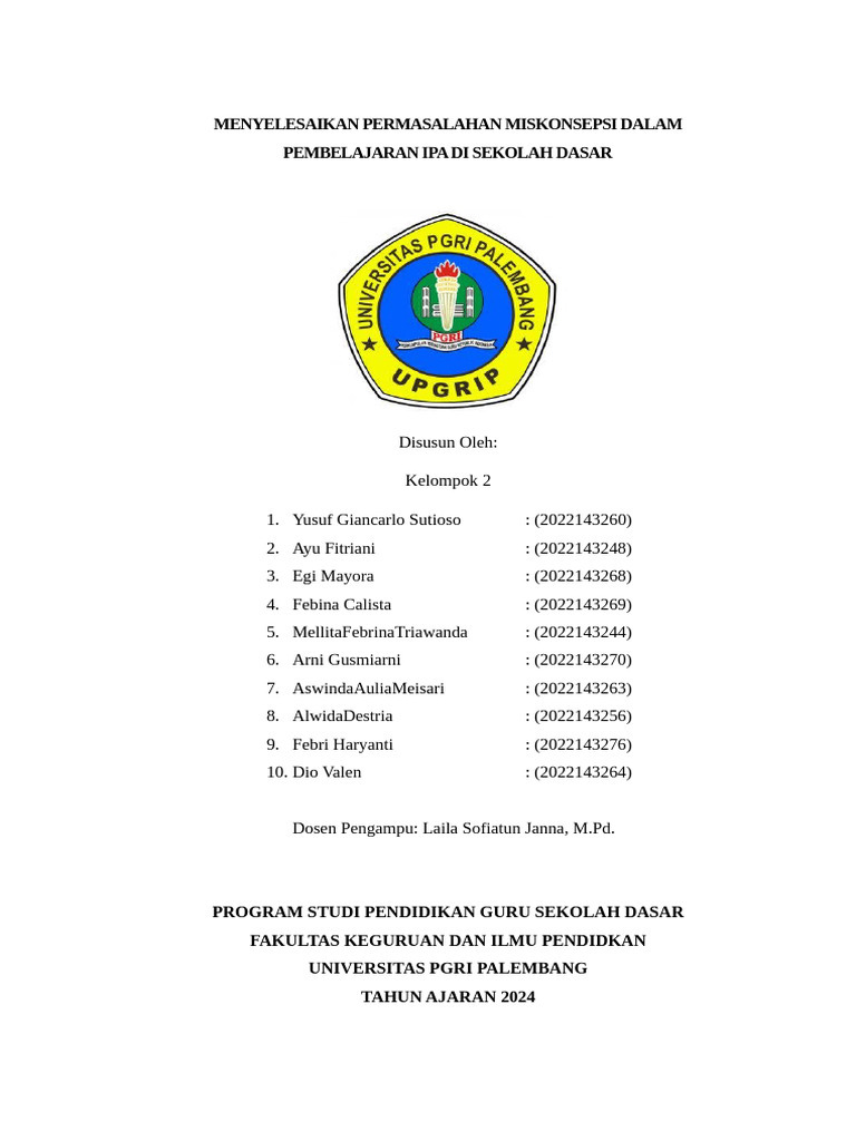 KEL 2 Pengembangan IPA Miskonsepsi | PDF
