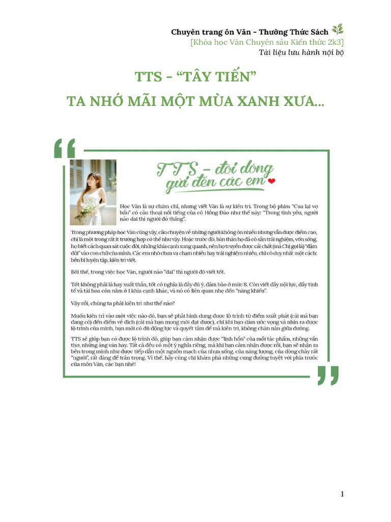 Bản sao của TTS - (1) TÂY TIẾN | PDF