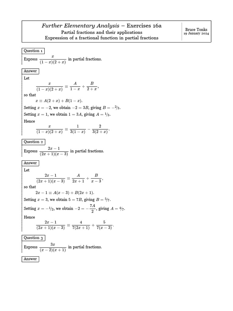 Further Elementary Analysis - Exercises 16a | PDF | Numbers | Division ...