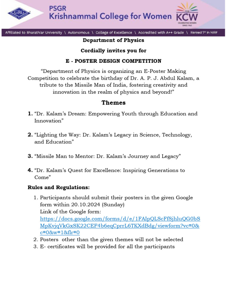 Physics E-Poster Contest 2024 | PDF