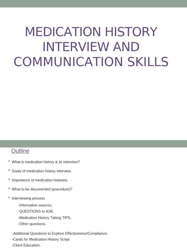 Medication History Interview | PDF | Pharmacy | Over The Counter Drug