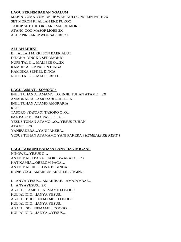 Lagu Asmat | PDF