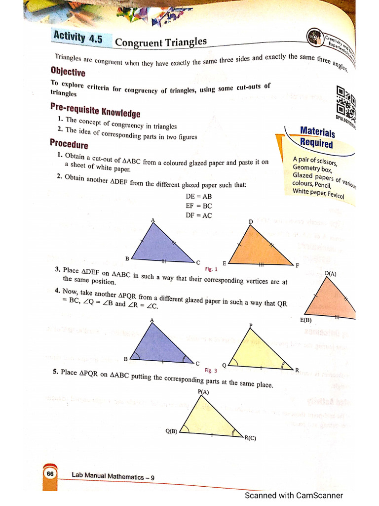Maths Activity (Congruency) | PDF
