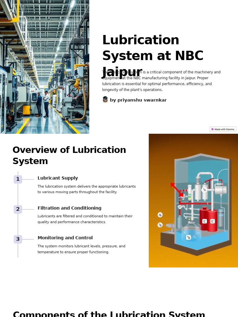 Lubrication System at NBC Jaipur | PDF | Lubricant | Reliability Engineering