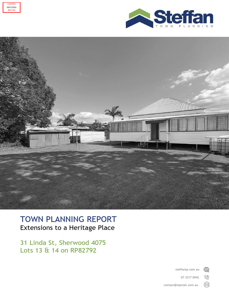 Town Planning Report: Extensions To A Heritage Place | PDF | Zoning