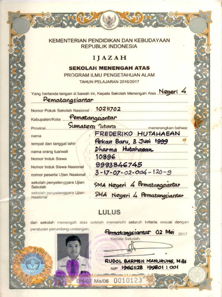 Ijazah Sma | PDF