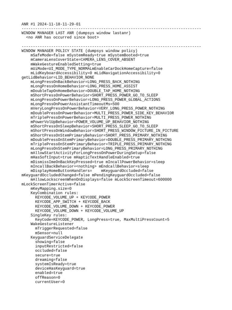 Dumpsys ANR WindowManager | PDF | Mobile Linux | Computing