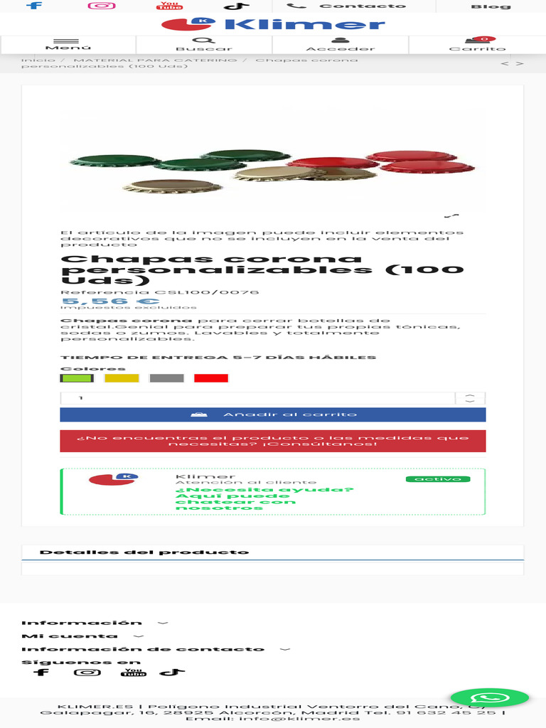 Chapas Corona Personalizables (100 Uds) | PDF