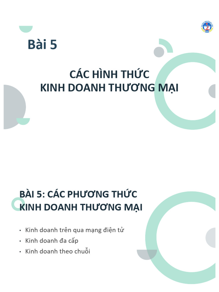 B5. Cac Hinh Thuc KDTM | PDF