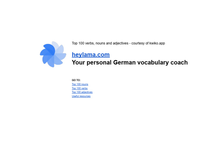 Top 100 Verbs, Nouns and Adjectives With Examples - Go To The Tabs | PDF