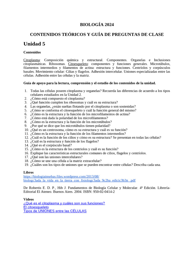 U5 - Contenido Teórico y Guía de Preguntas | PDF