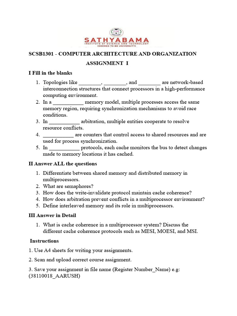 Computer Architecture Assignment | PDF