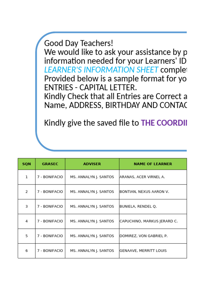 2024 ID Learners Information Sheet 1 | PDF