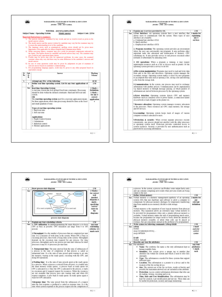 OSY Model All | PDF | Process (Computing) | Operating System