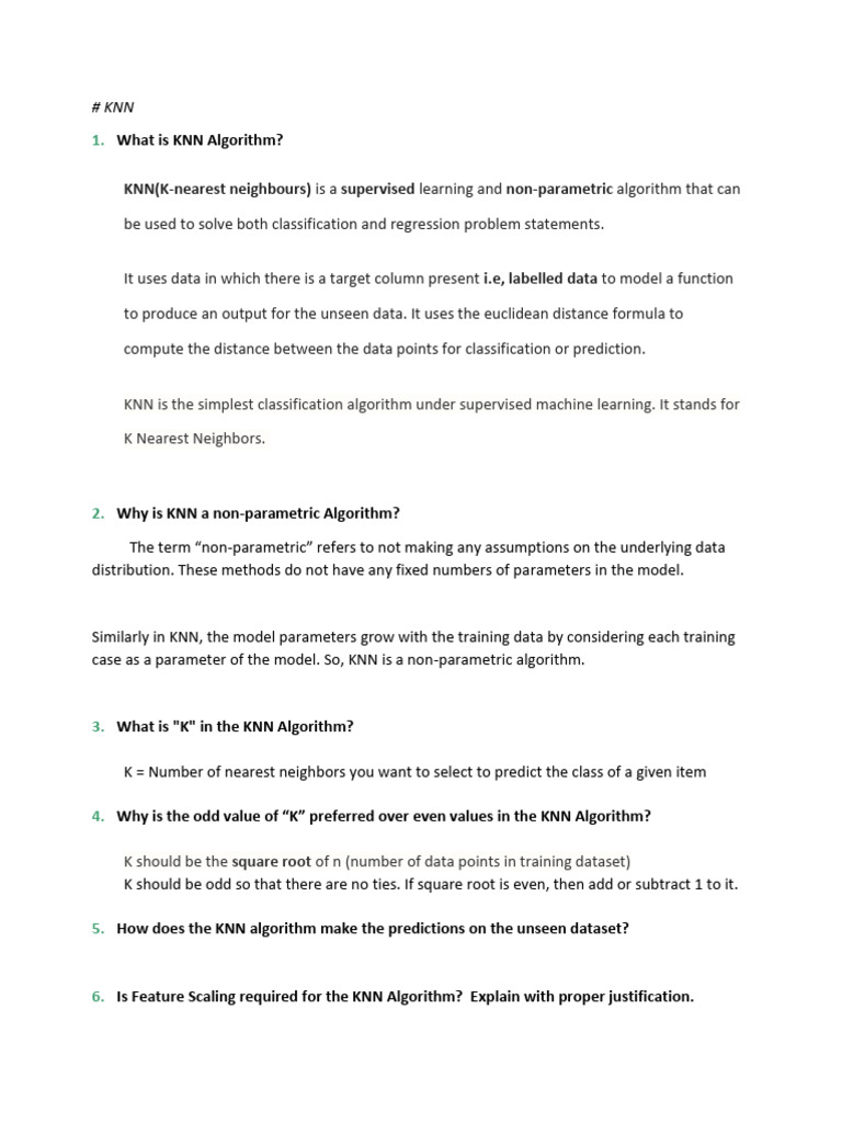 Knn K Nearest Neighbours Is A Supervised Learning And Non Parametric Algorithm That Can Pdf