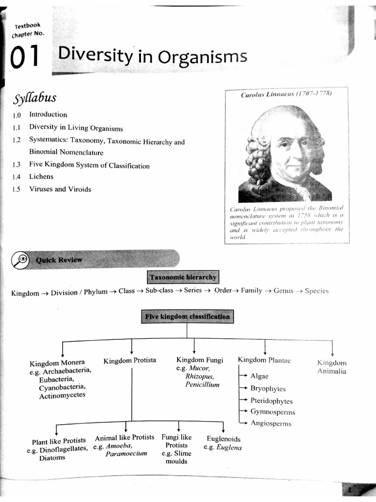 Living World and Systematics | PDF