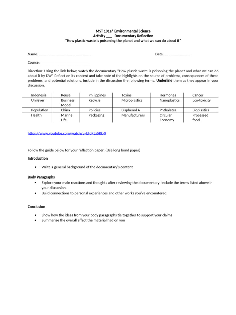 Activity Documentary Reflection | PDF