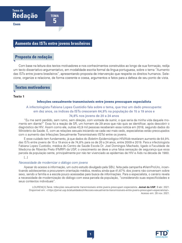 Aumento das ISTs entre Jovens Brasileiros | PDF | Preservativo ...
